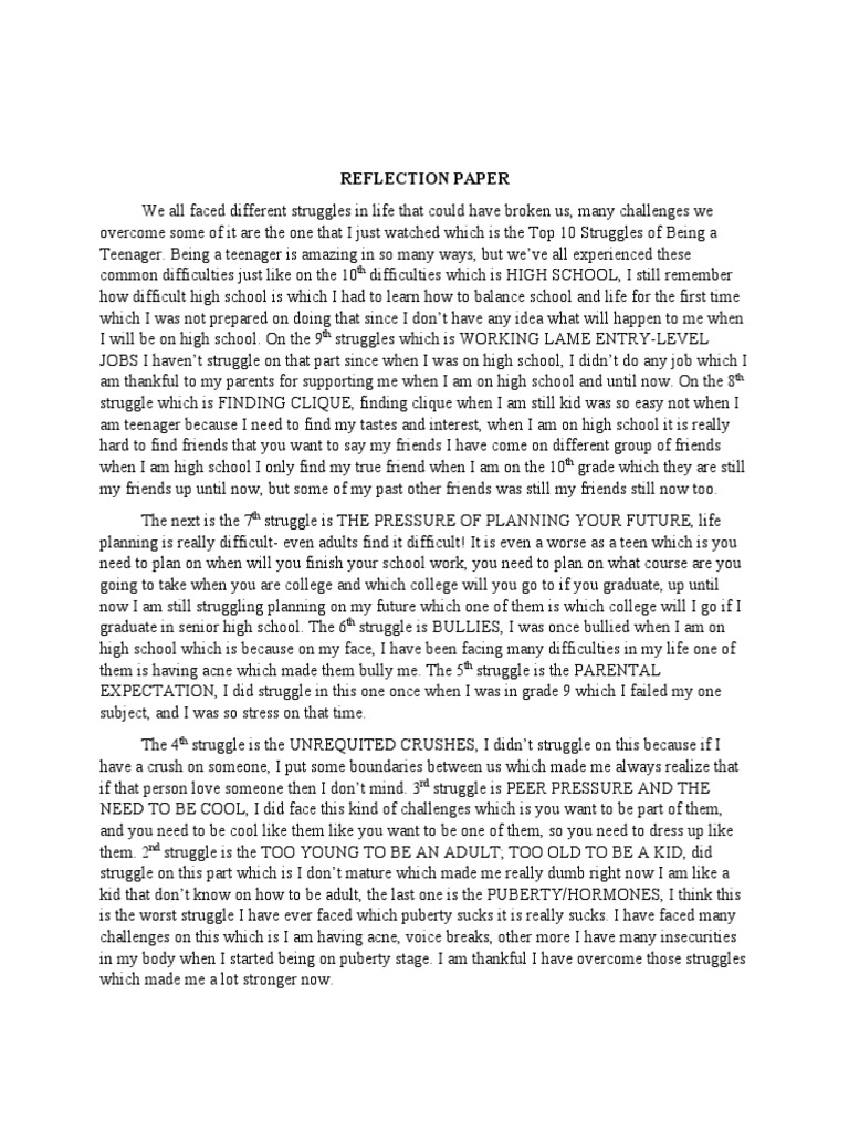 A Reflection on the Common Struggles of Being a Teenager and How They ...