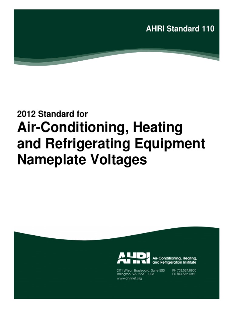 AHRI Standard 110-2012 | PDF | Mains Electricity | Force