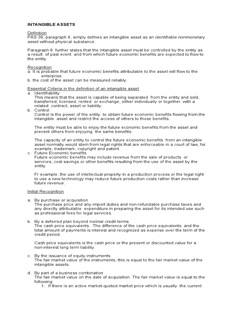 Intangible Assets Lecture and Exercises | PDF | Intangible Asset | Book ...