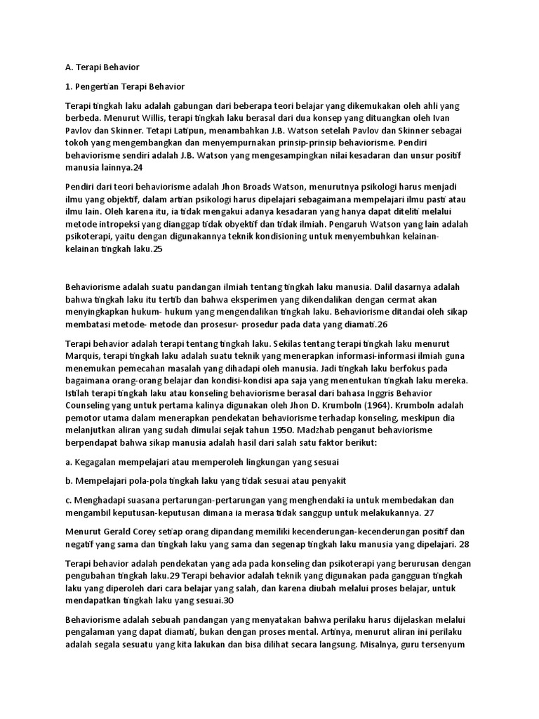 Konsep Terapi Behavior | PDF