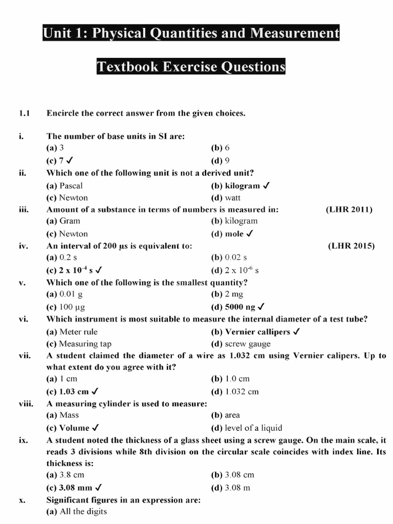 9th Class Physics Chaptr 1 | PDF