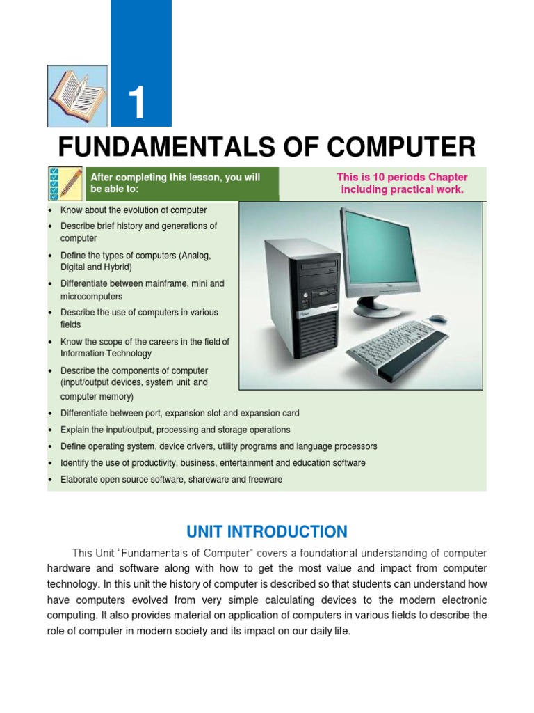 Chapter 1 Class 9 Computer Book Federal Board | PDF | Printer ...