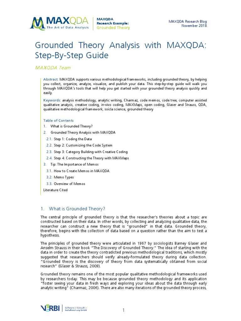 Grounded Theory Analysis With MAXQDA: Step-By-Step Guide | PDF ...