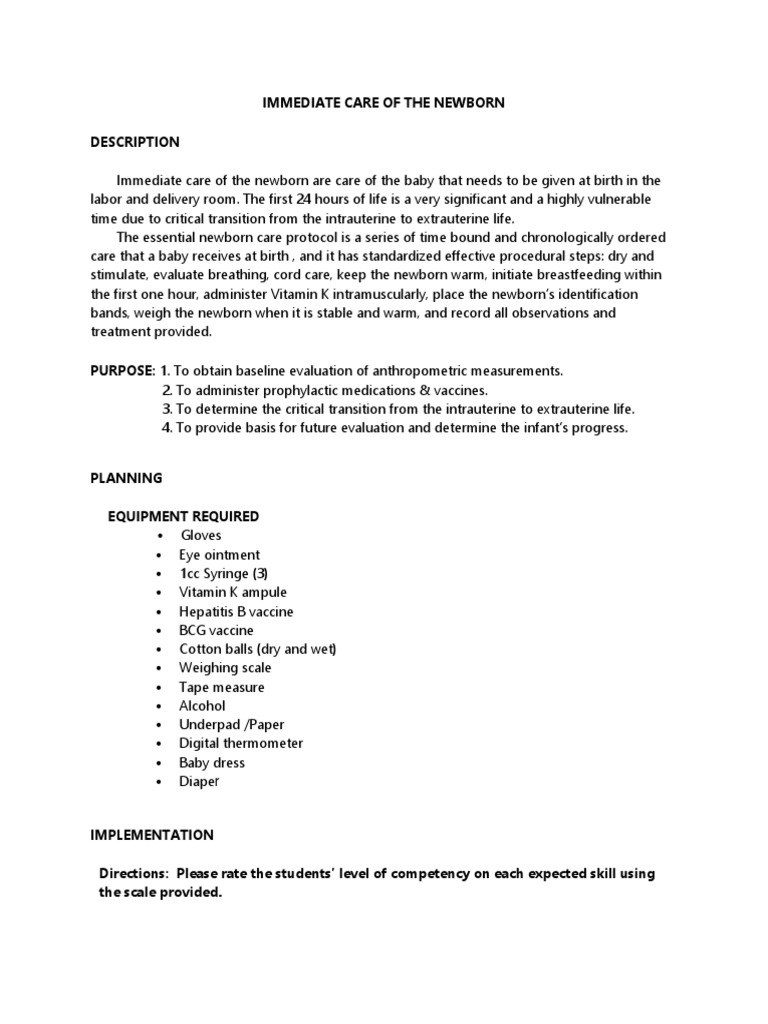 Essential Newborn Care Procedures | PDF | Medical Specialties | Infants