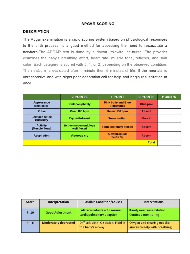 Apgar Score Pdf