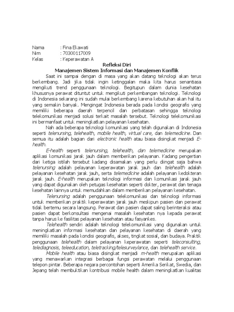 Contoh Refleksi Diri | PDF