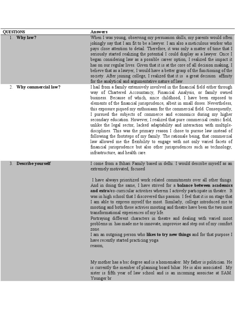 Why law and commercial law career questions answered | PDF | University ...