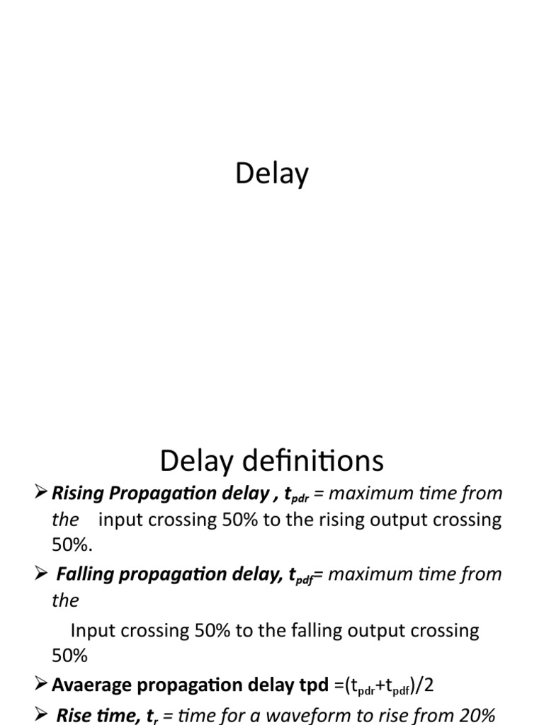 RC Delay Model Rise and Fall Delays | PDF