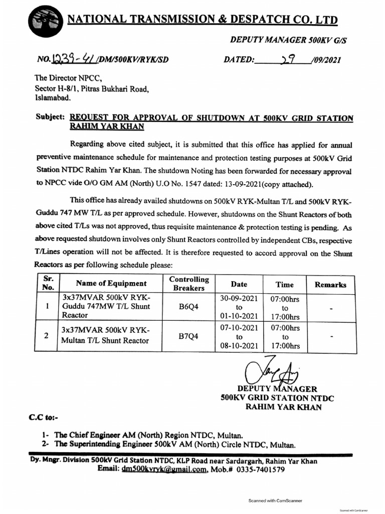 Shutdown Request RYK | PDF