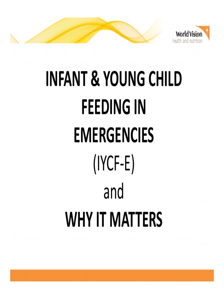 Infant & Young Child Feeding in Emergencies: (IYCF E) and | PDF ...