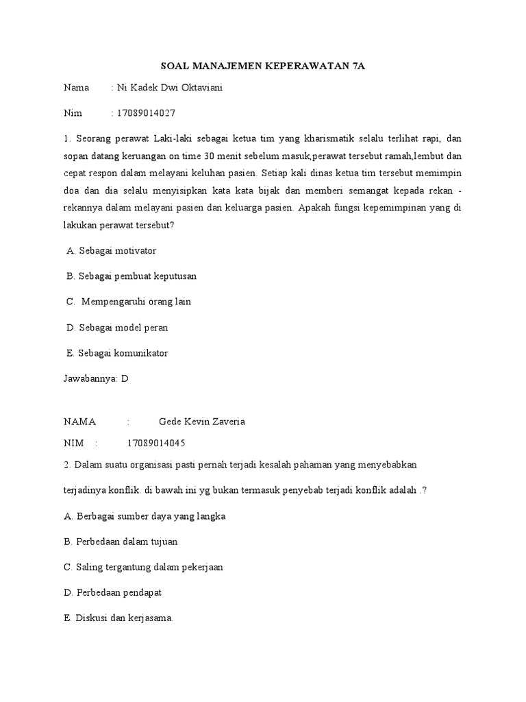 Soal Mankep 7a | PDF