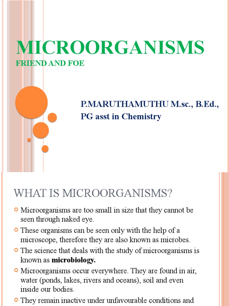 Microorganisms: Friends and Foes | PDF | Microorganism | Protozoa