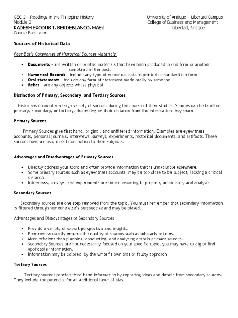 Gec 2 Module 2 and Task 2 | PDF | Primary Sources | Witness