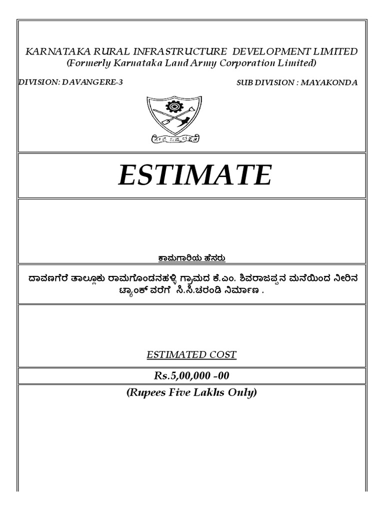 Ramagondanahalli CC Drain 5.00lakhs | PDF | Concrete | Construction ...