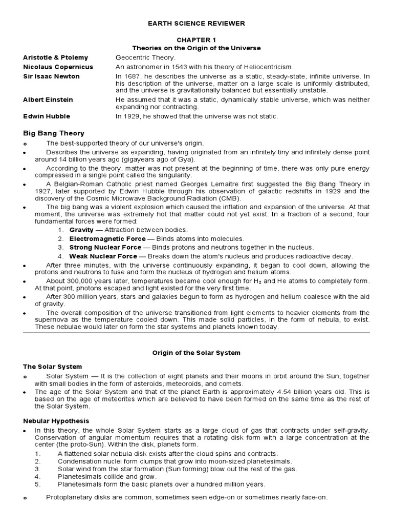 Earth Science Midterm Review Guide | PDF | Solar System | Rock (Geology)