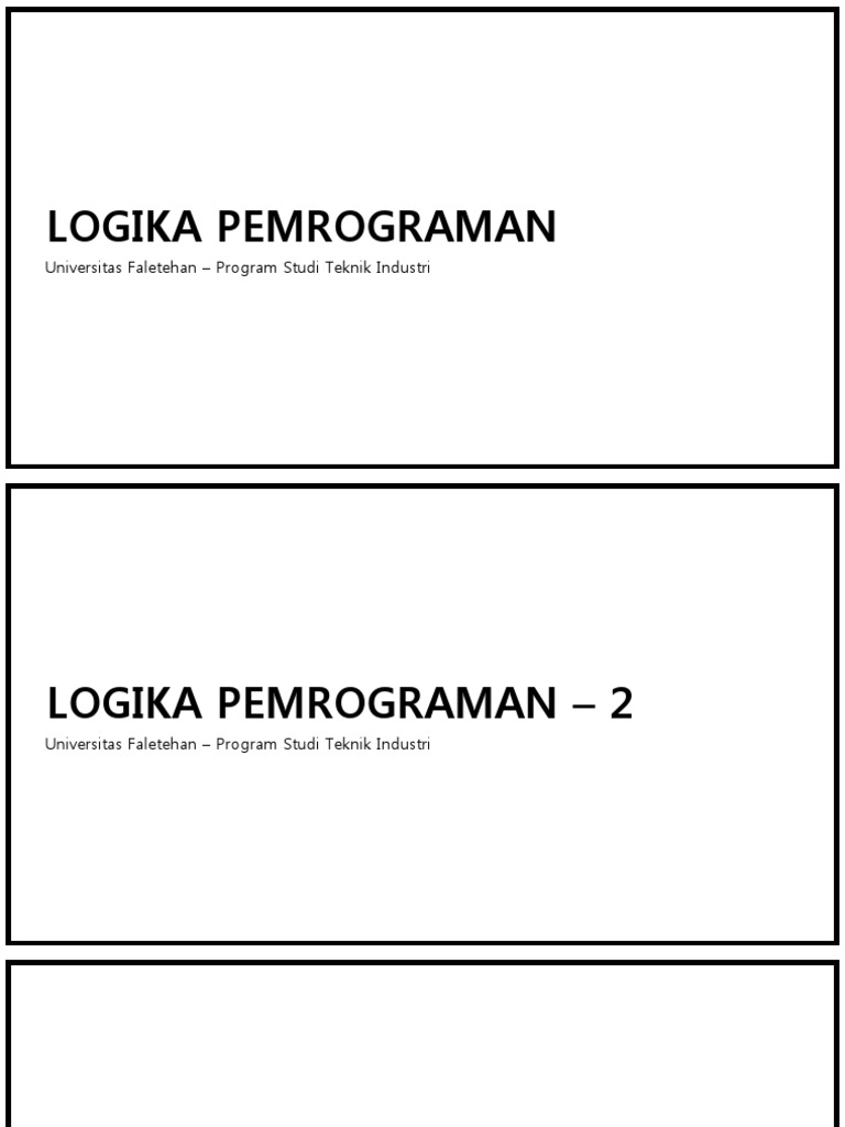 Logika Pemrograman Materi - W2 | PDF | Applied Mathematics | Computer ...