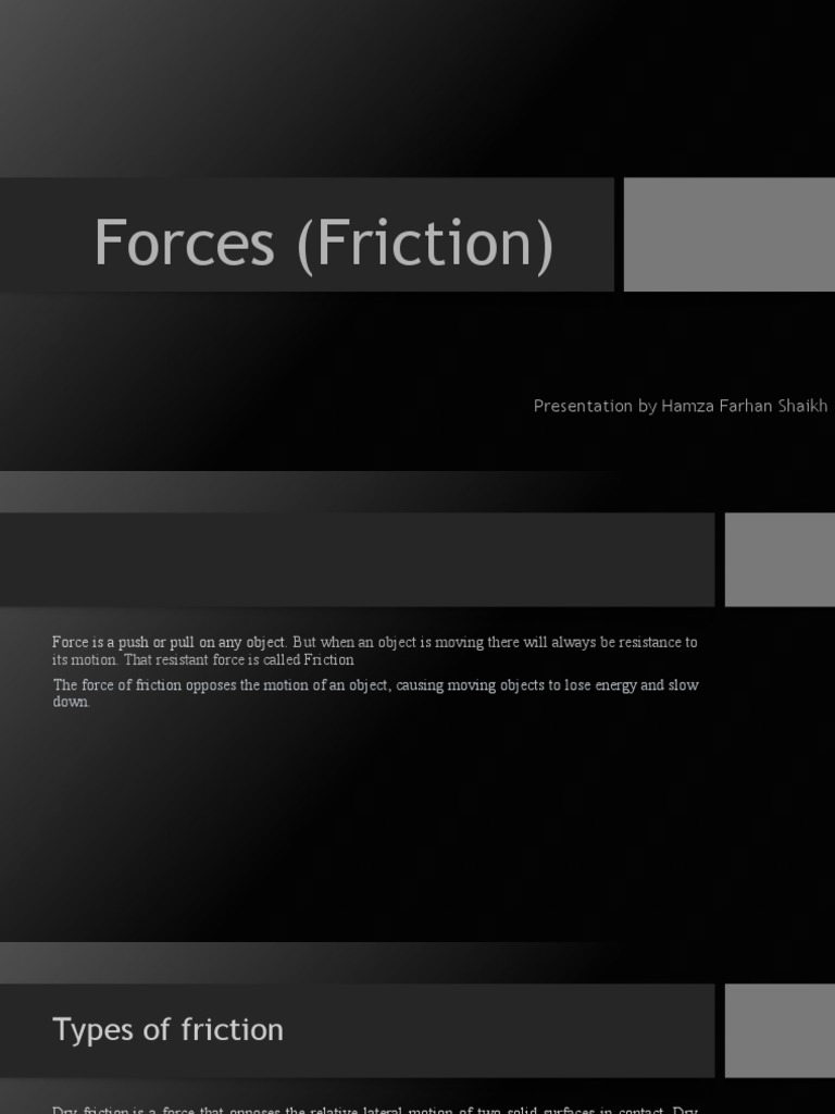 Forces (Friction) PPT Project | PDF