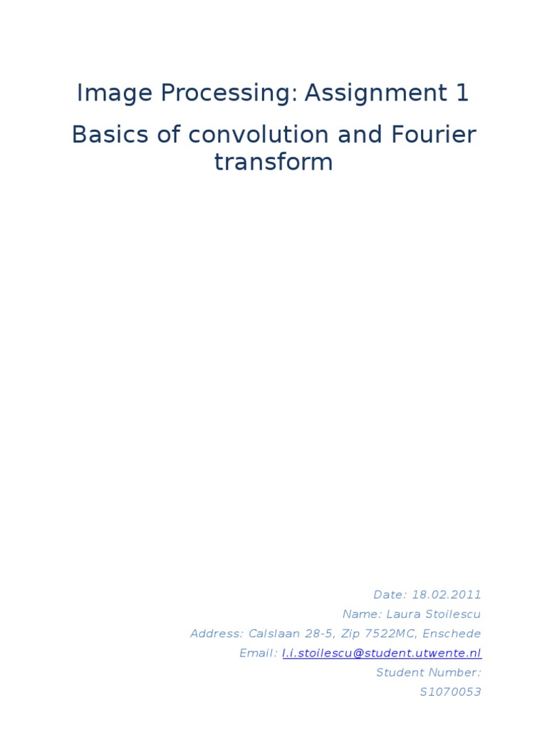 Basics of Convolution and Fourier Transform | PDF | Spectral Density ...
