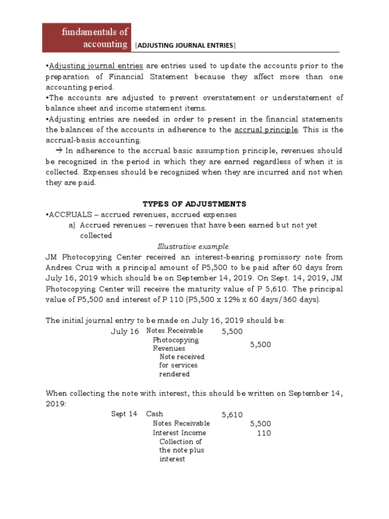 Accounting Notes CHAPTER 5 | PDF | Depreciation | Accrual