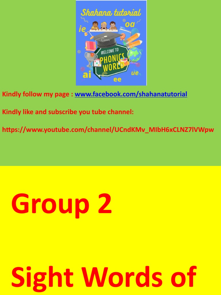 Group 2 Sight Word | PDF