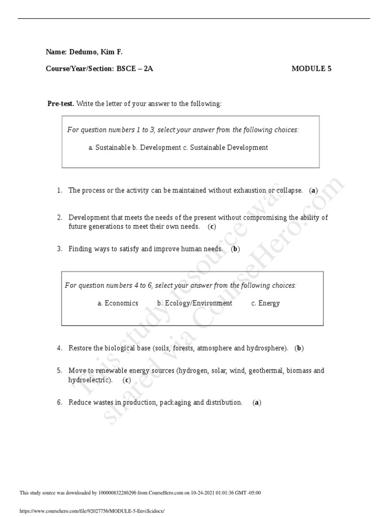 MODULE 5 EnviSci | PDF | Sustainability | Agriculture