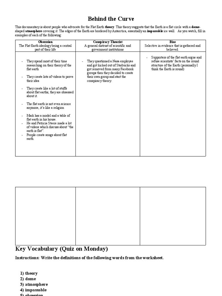 Behind The Curve Worksheet | PDF