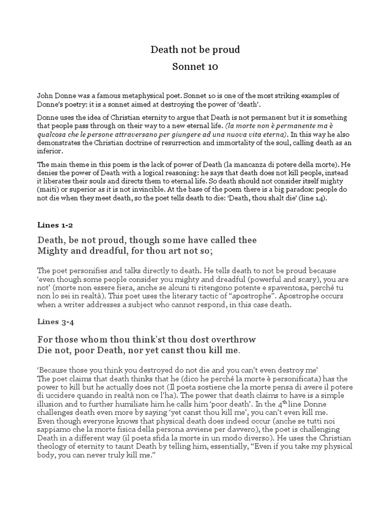 Death Not Be Proud | PDF | Poetry