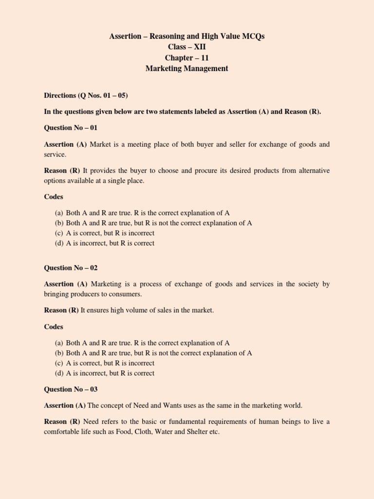 AR Questions Marketing Management Part 02 | PDF | Marketing | Sales