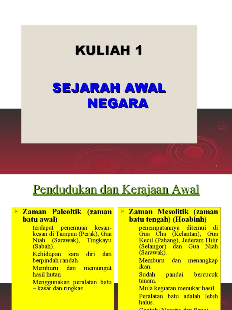 Kuliah 1 - Sej Awal | PDF