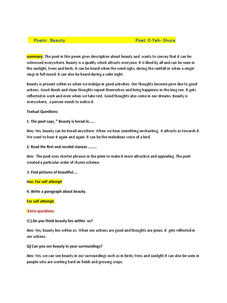 Poem - Beauty-WPS Office | PDF