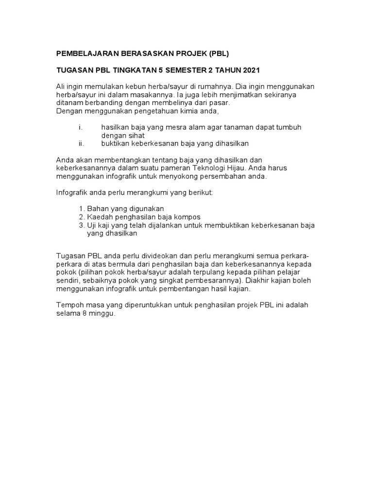 Projek PBL 2021 | PDF