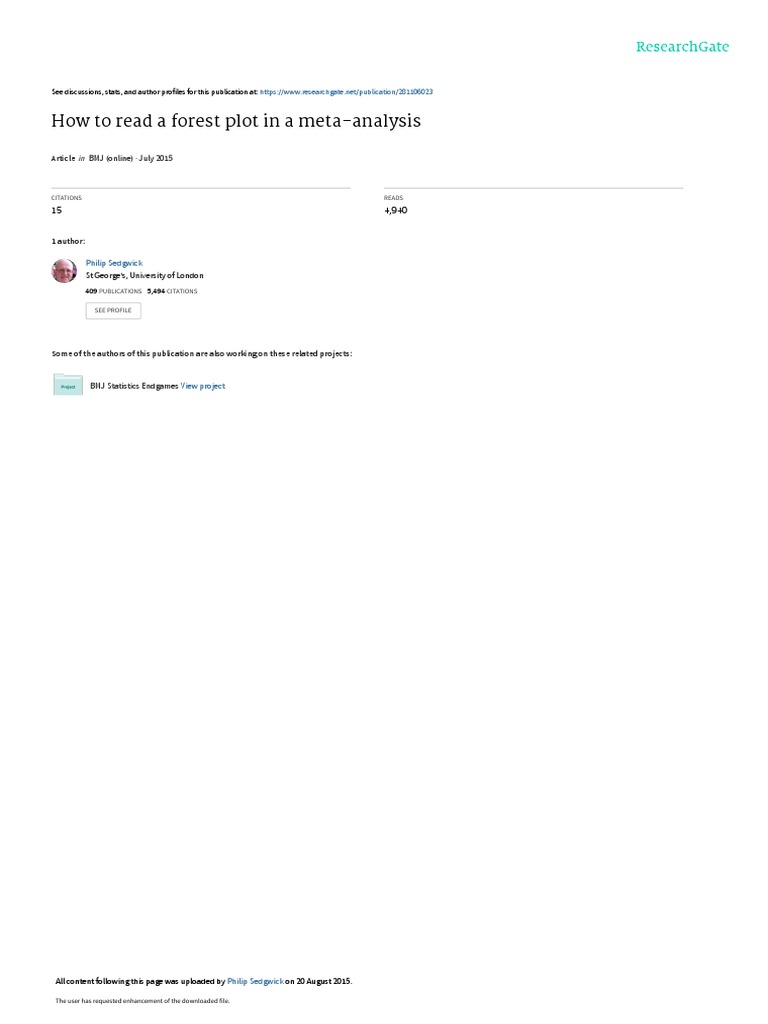 How To Read A Forest Plot In A Meta Analysis Pdf Meta Analysis