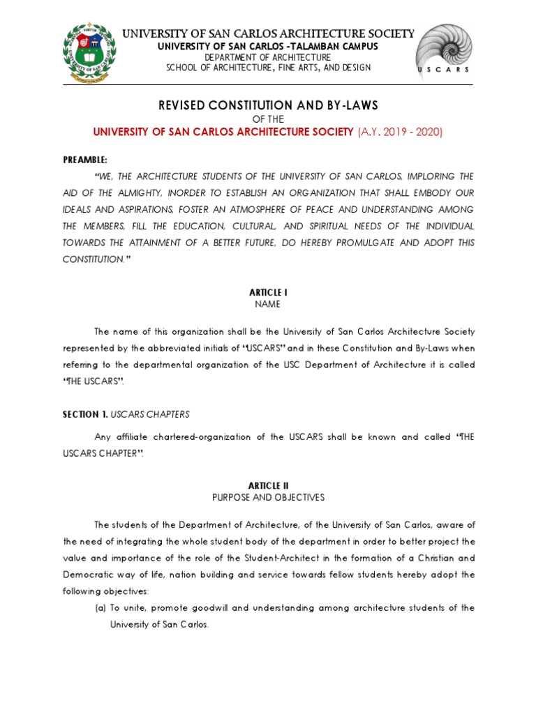 Constitution and By-Laws (2019-2020) | PDF | Constitutional Amendment ...