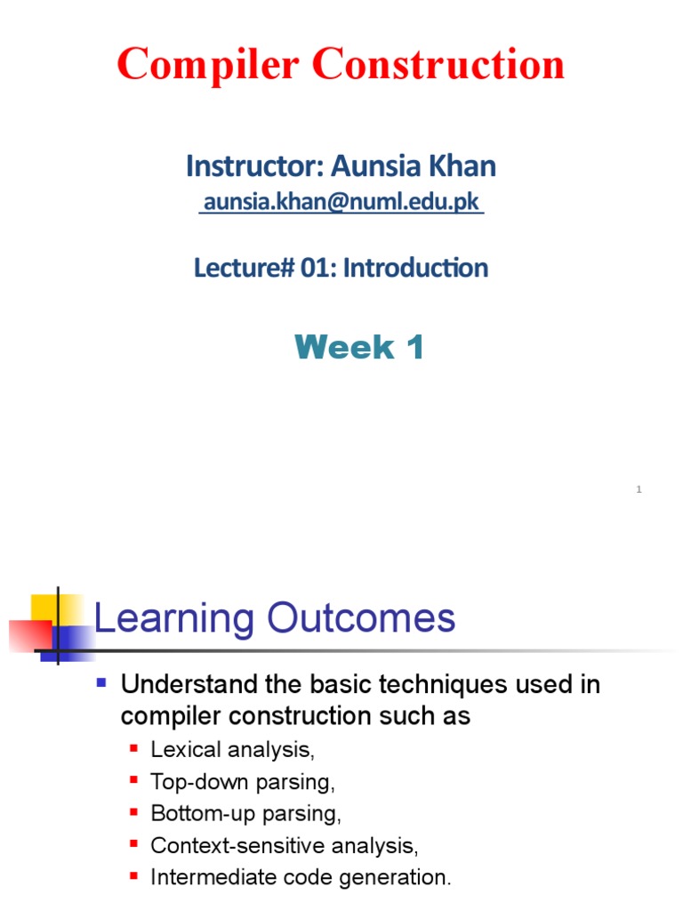 An Introduction to the Key Concepts and Techniques of Compiler Construction | PDF | Compiler ...