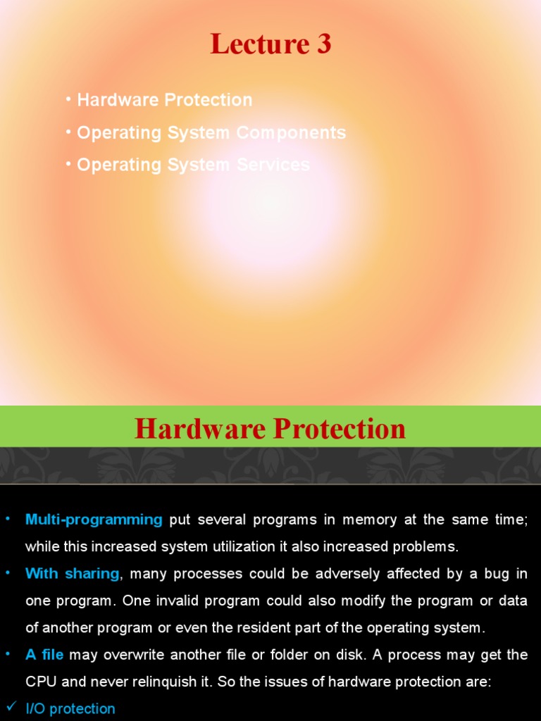 Hardware Protection | PDF | Operating System | Input/Output