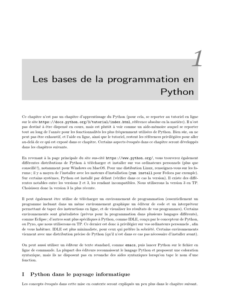 Les Bases de La Programmation en Python | PDF | Structure de contrôle | Programmation informatique