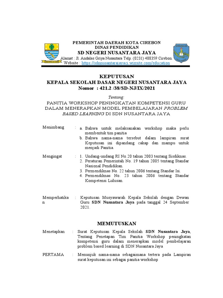 SK Panitia Workshop | PDF