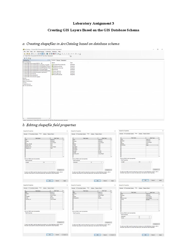 A. Creating Shapefiles in Arccatalog Based On Database Schema | PDF
