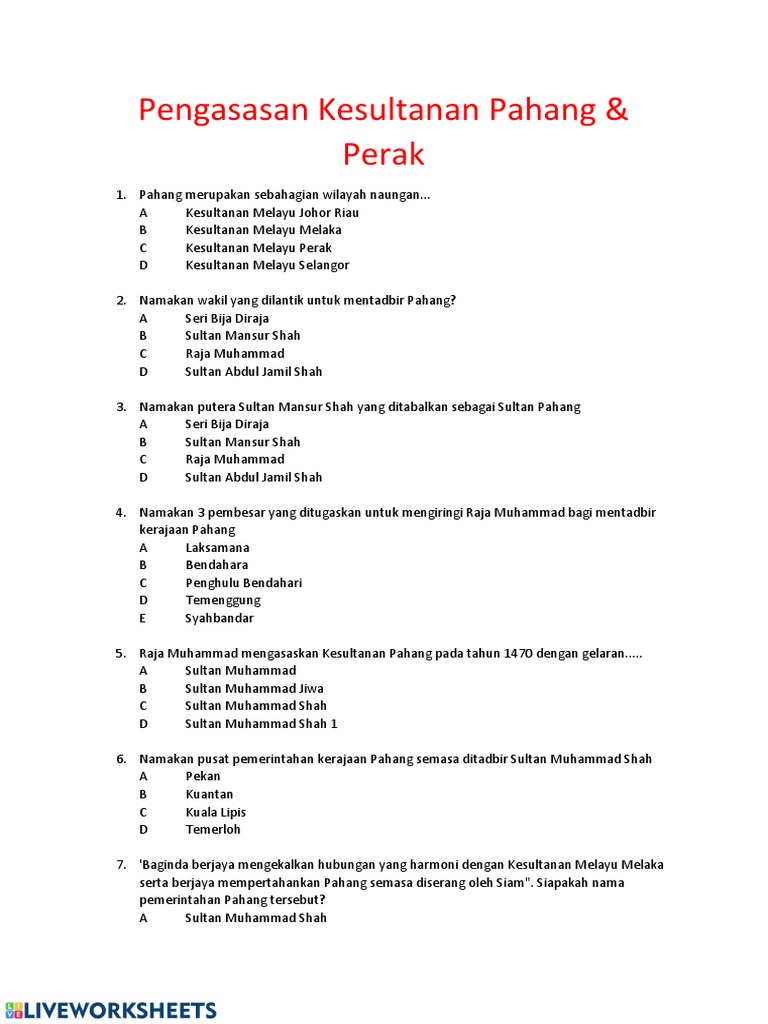 Pengasasan Kesultanan Pahang & Perak | PDF | Perjalanan | Klasik