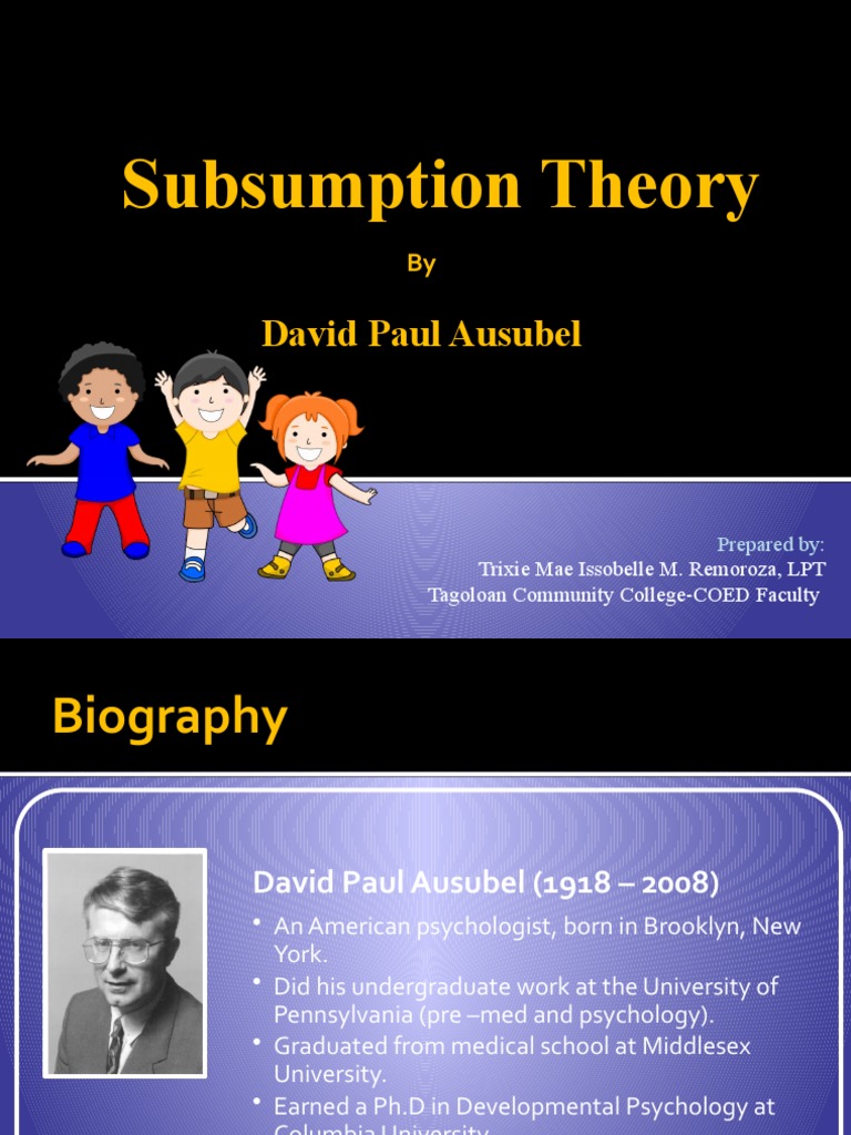 Subsumption Theory: David Paul Ausubel | PDF | Concept | Hierarchy