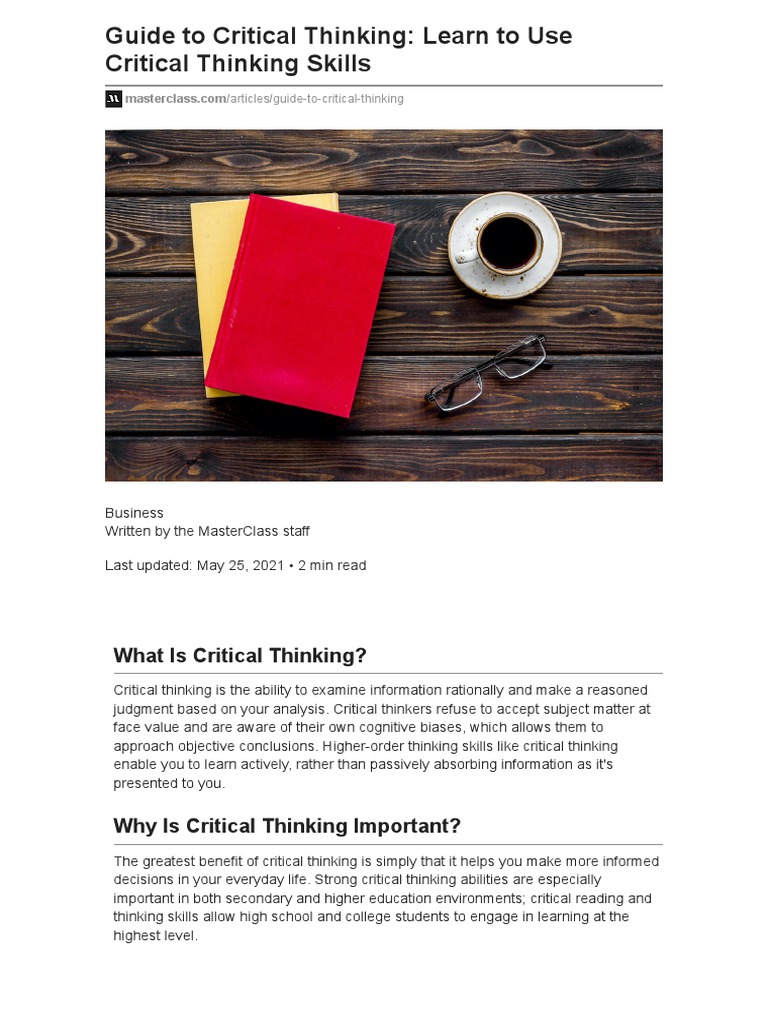 7 Critical Thinking Skills: Examples and Ways To Improve | PDF ...