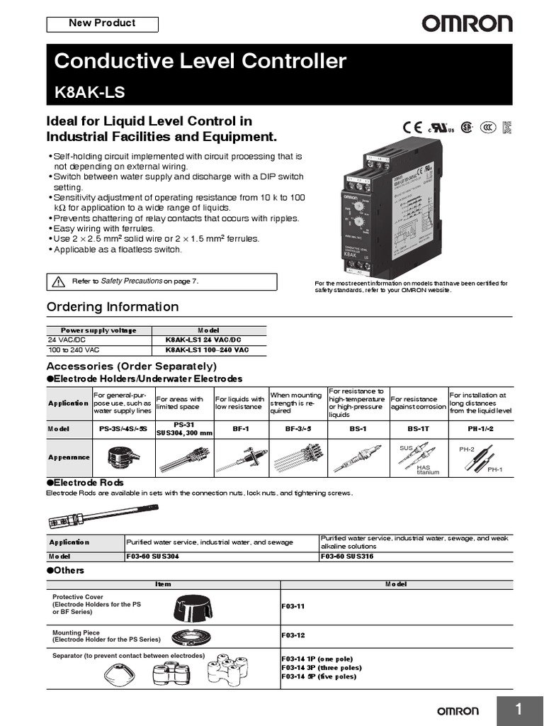 n188 K8ak-Ls Conductive Level Controller Datasheet en | PDF | Power ...