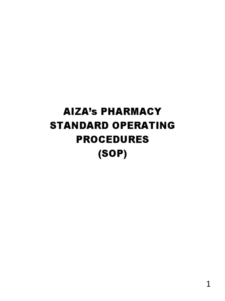Standard Operating Procedure 4 PDF Free | PDF | Prescription Drugs ...