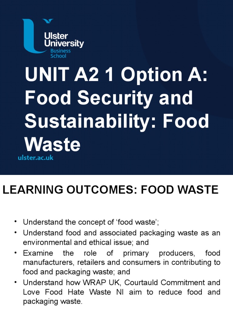 UU Food Waste Presentation | PDF | Recycling | Foods