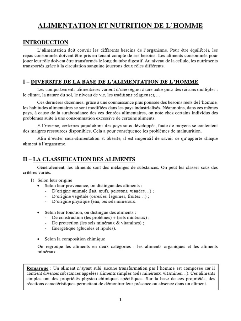 Alimentation Et Nutrition | PDF | Enzyme | Manger