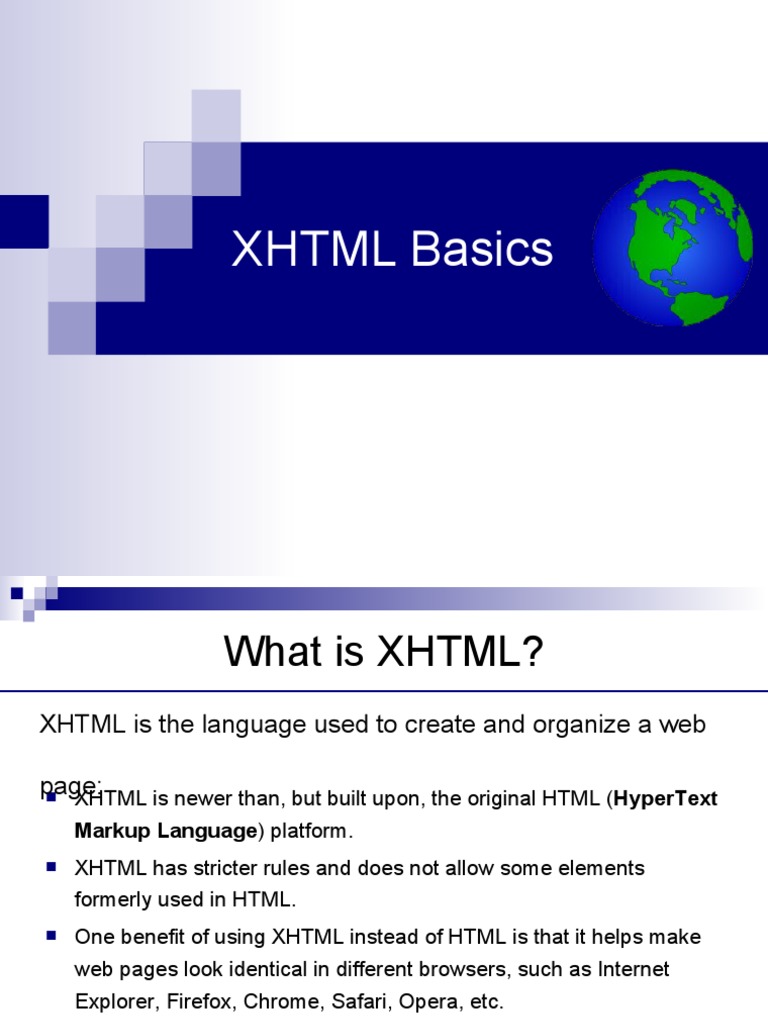 1 XHTML Basics | PDF | Html | Xhtml