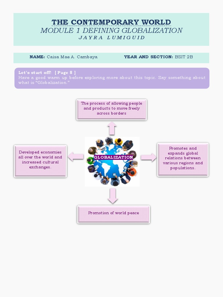 Module 1 Defining Globalization: The Contemporary World | PDF ...