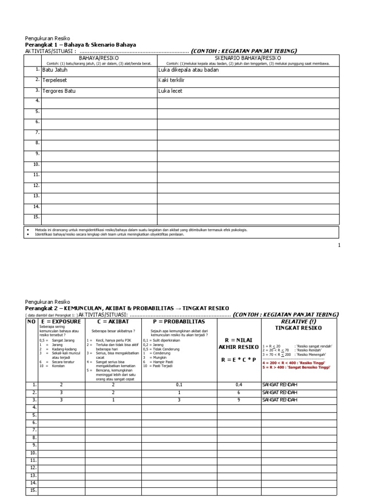 Risk Management - Form - Contoh | PDF