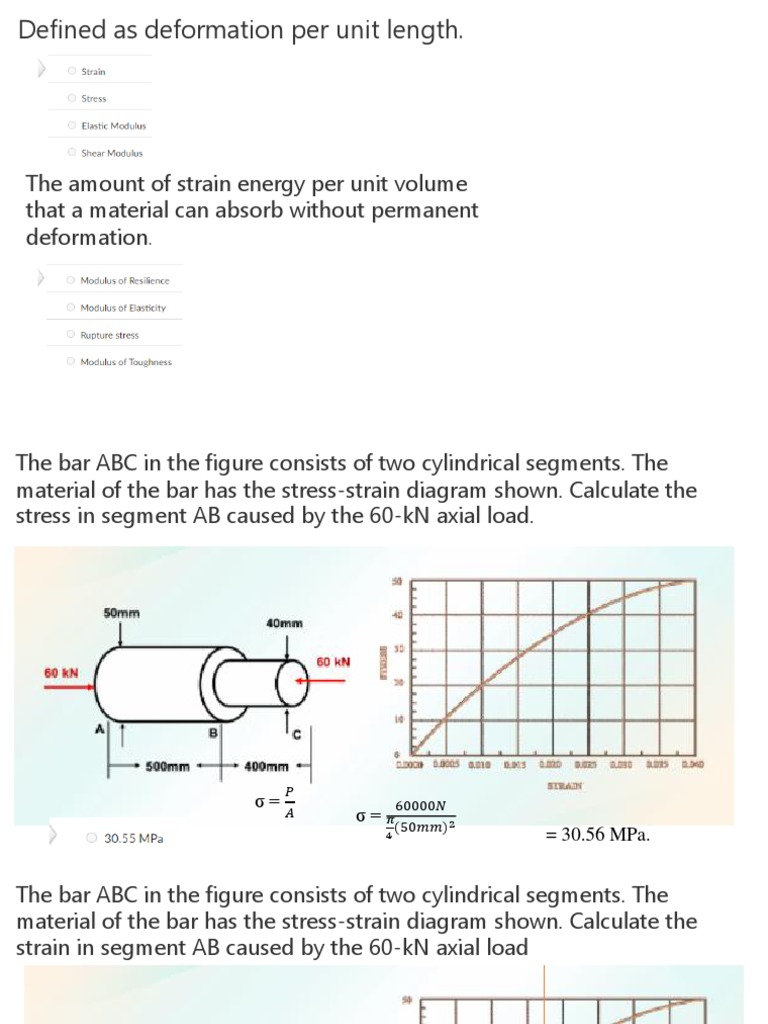 Mechanical Properties of Materials: Stress, Strain, Elastic Modulus, and Shear Modulus ...