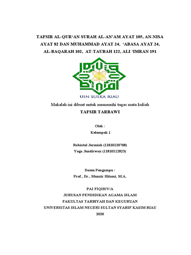 Makalah Tafsir Tarbawi | PDF | Filsafat | Agama & Spiritualitas